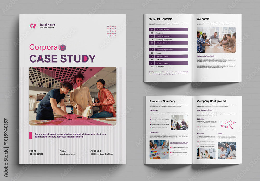 Corporate Case Study Booklet Template Stock Template | Adobe Stock