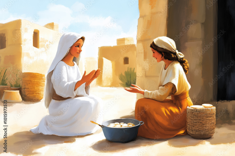 An angel talks to Mary, announcing she will become pregnant and name ...