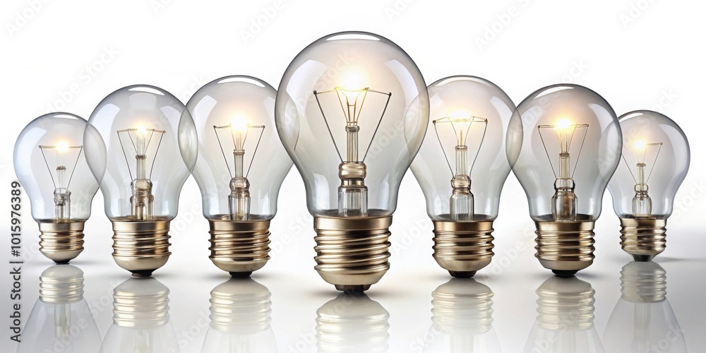Light bulbs with fake and fact concept on a white background, light ...