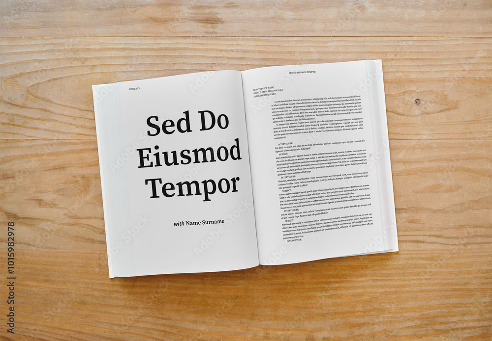 Mockup Of Open A4 Hardback Book With Customized Pages Stock Template ...