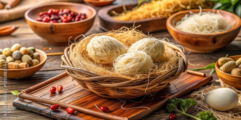 Edible bird's nest materials in a traditional Chinese medicine setting ...