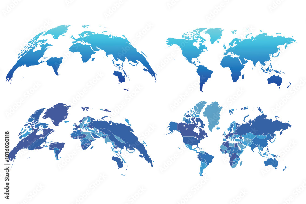 Map of World. Mercator projection. High detailed political map of ...