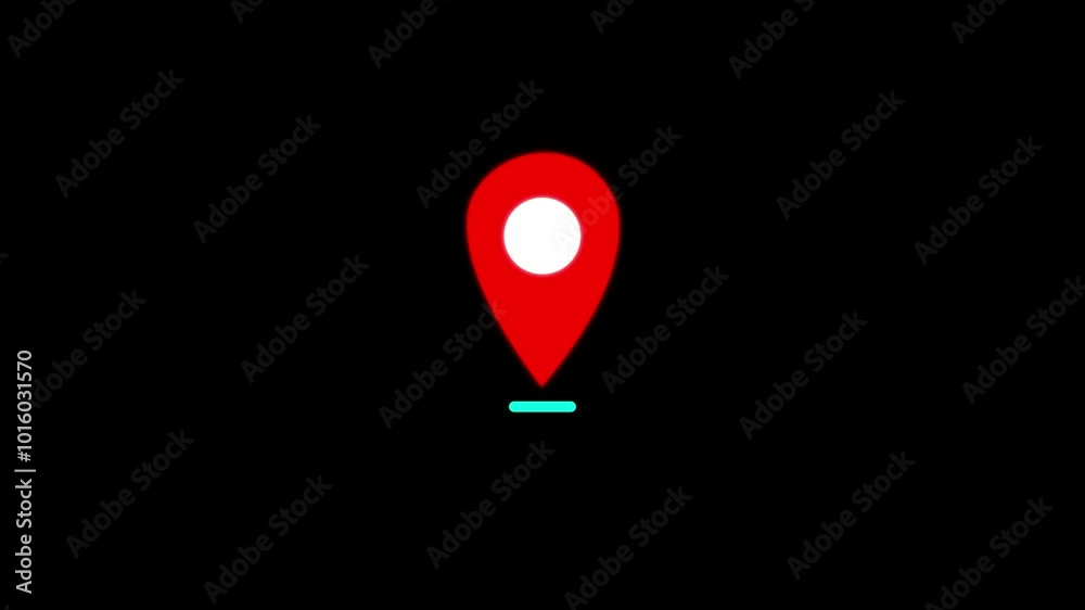 Location Pin icon Appearing pointer, 4K video GPS movement pin showing ...