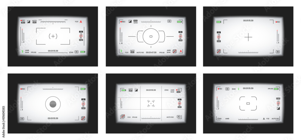 Camera viewfinder video or photo frame recorder flat style design ...