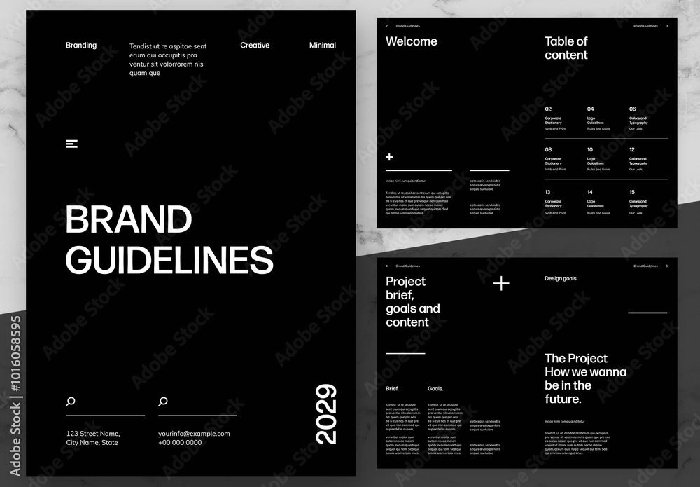 Black And White Brand Guidelines Stock Template | Adobe Stock