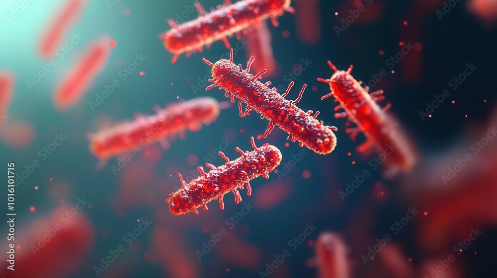 Top view of bacterial endotoxin, stylized medical design, scientific ...