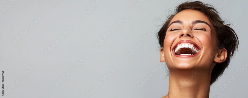 Belly laugh with full engagement of the stomach muscles, showing ...