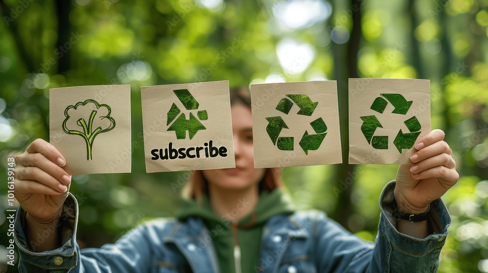 Business Hands Hold Recycled Paper Card with 5R Sign for Zero Waste ...