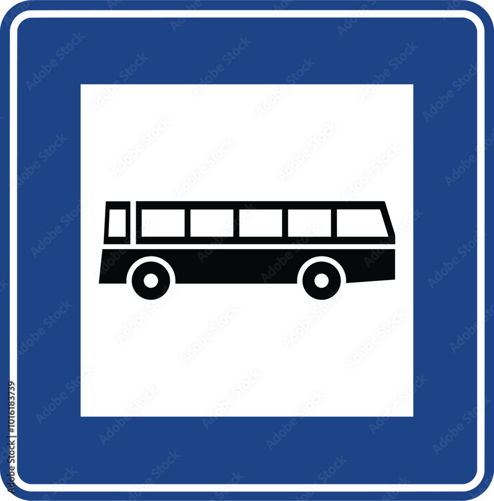 Bus station, Information signs, Road signs in Turkey. Standard traffic ...