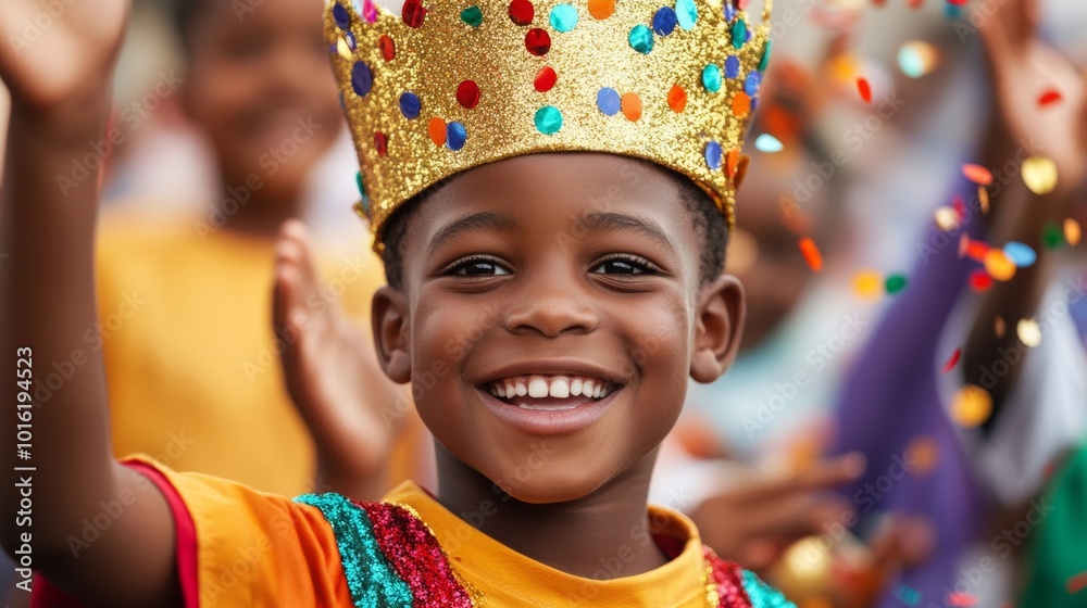 Colorful parade floats with the three wise men waving to crowds ...