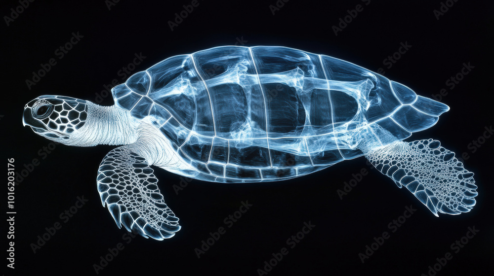 X-ray of a turtle’s shell and skeletal structure, [reptile diagnostics ...