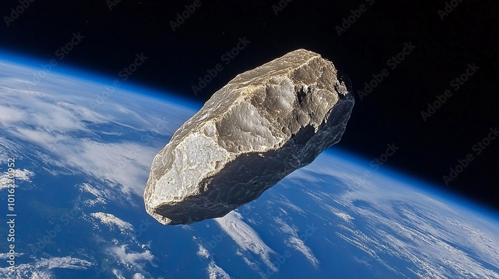 meteorite blazes through Earth's atmosphere, creating a fiery trail ...