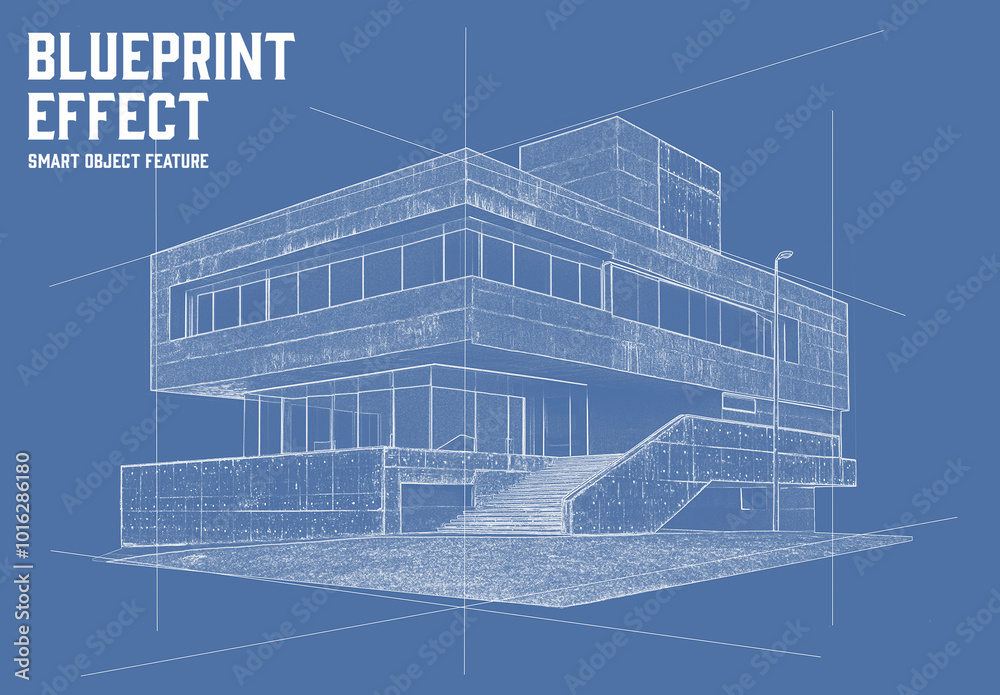 Blueprint Effect with Generative AI Stock Template | Adobe Stock