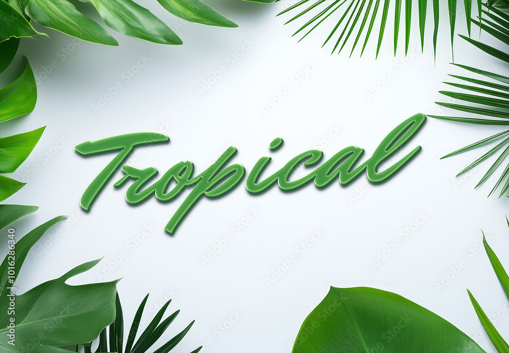 Text Effect Tropical with Generative AI Stock Template | Adobe Stock