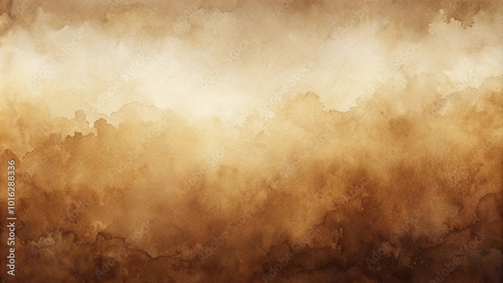 Abstract watercolor painting with brown and dark beige colors creating ...