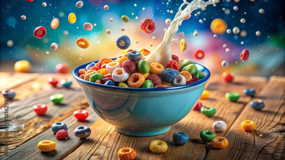Awaken your senses with a bright bowl of colorful cereal, combining ...