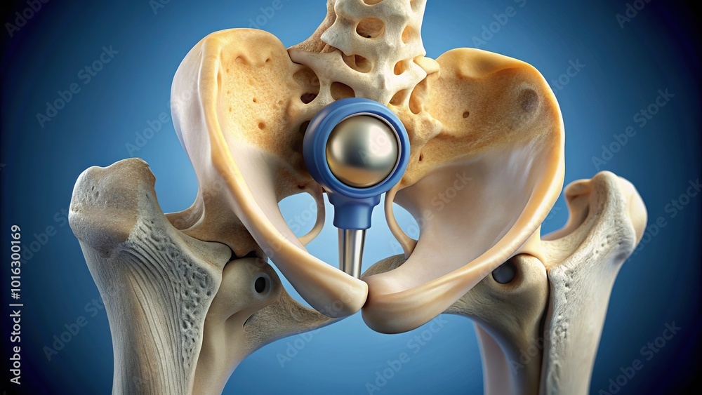 High angle view of Acetabular labrum being removed during hip ...