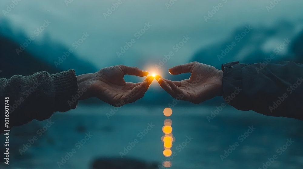 Hands slowly slipping apart their fingers barely touching symbolizing a ...