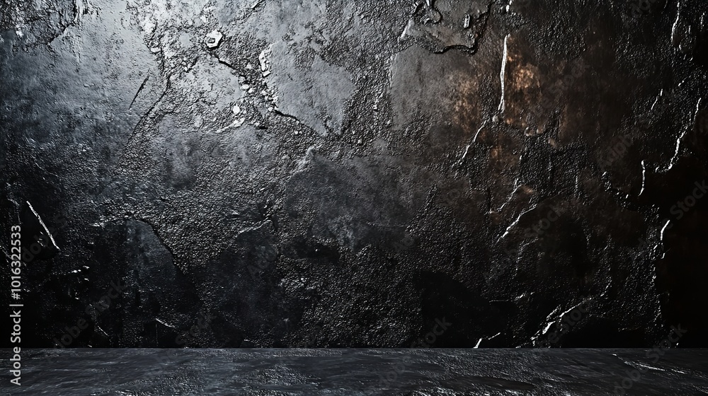 Grim and eerie cement texture for a spooky backdrop with an aged black ...