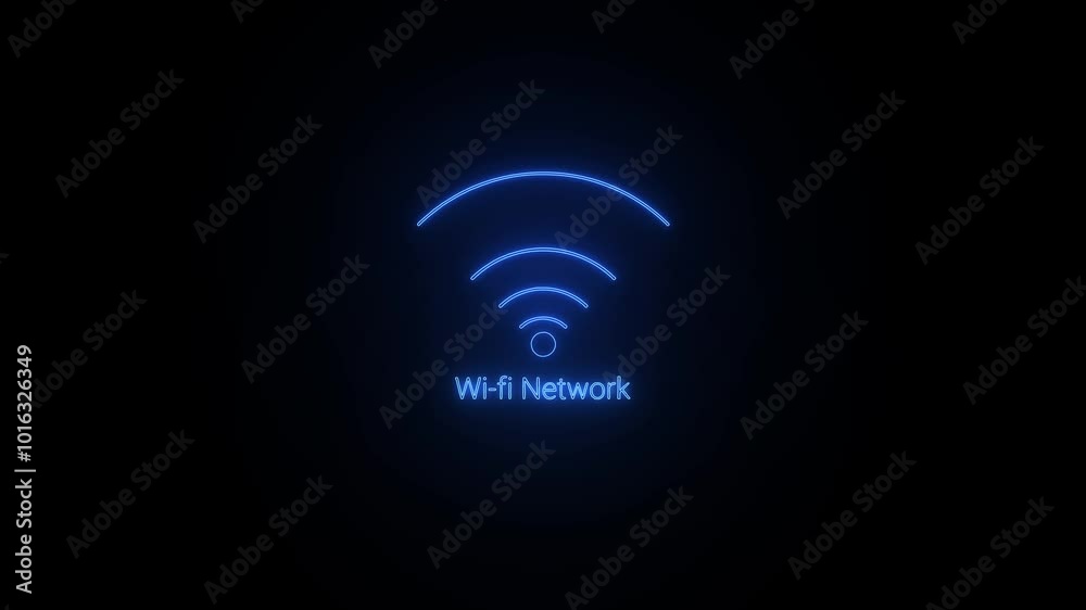 Wireless technology concept, WiFi, icon, flashes, video 4k animation ...