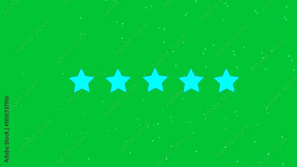 star rating animation. Rating five stars on green background. 4k video ...