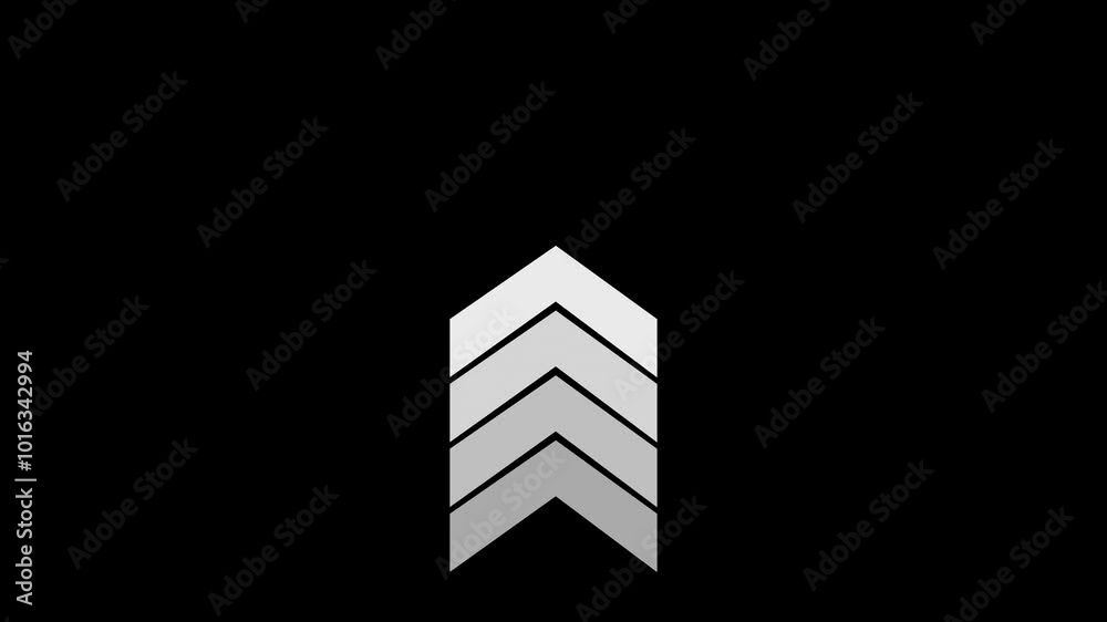 Animation of sweep arrow icon, upward and transparent with black ...