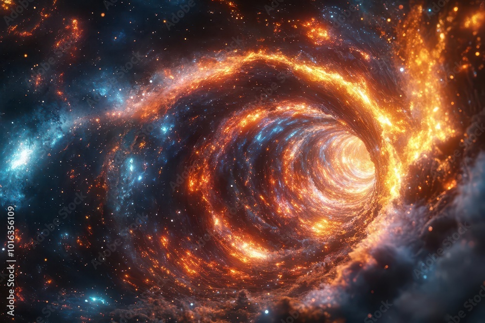 dynamic scene of a warp speed journey through a colorful multiverse ...