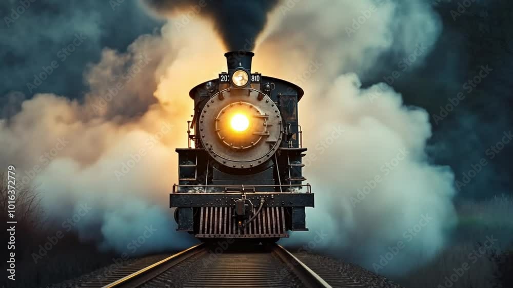 Vintage steam locomotive train driving, old steam locomotive train ...
