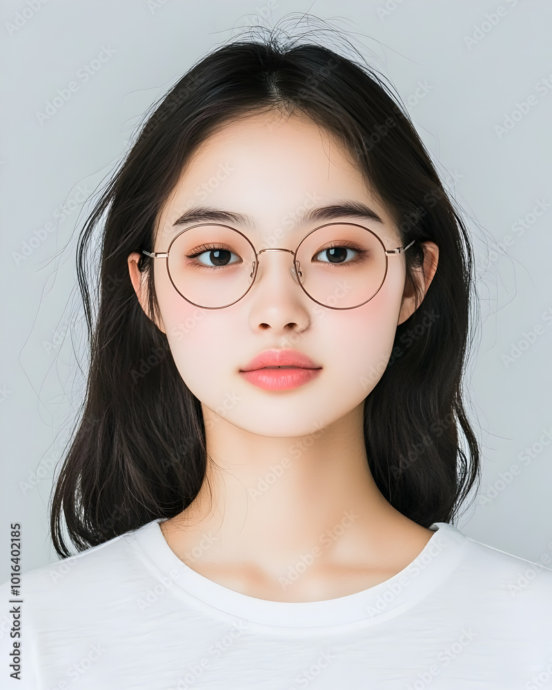 Portrait of young asian woman cute attractive teenage school girl face ...