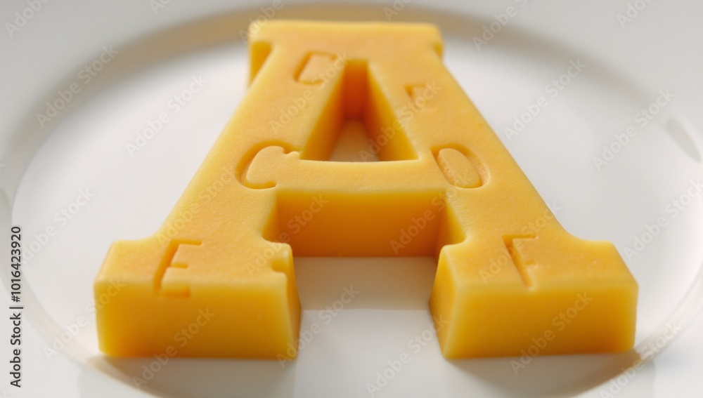A playful illustration featuring an adorable cheese A on an alphabet ...