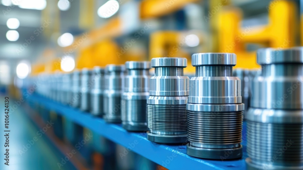 Close up of a control stamp imprinted on an industrial metal part ...
