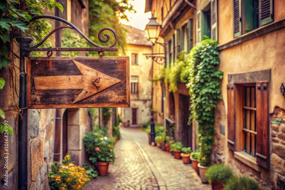 Vintage Loop Arrow Signage in a Retro Setting for Nostalgic Decor Stock ...