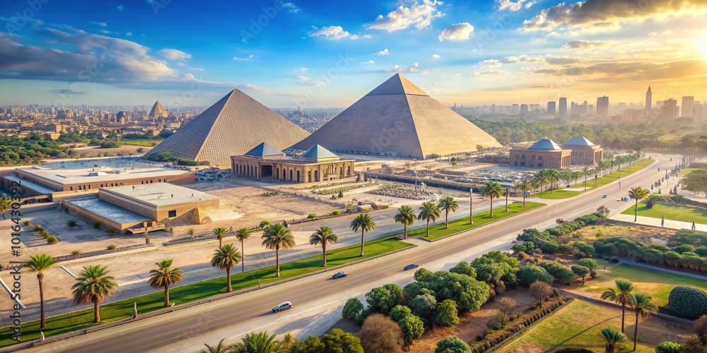 Majestic Grand Egyptian Museum stands proudly near Giza pyramid complex ...