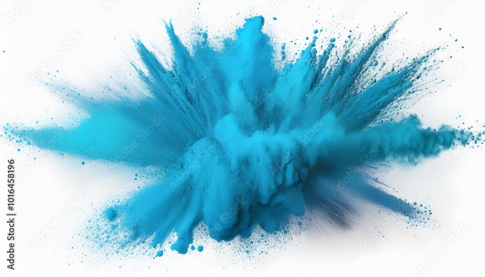 bright cyan blue holi paint color powder festival explosion burst ...