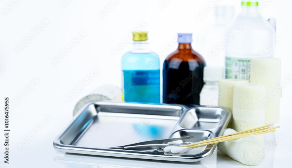 Medical equipment for treating infections. Wound care dressing set ...