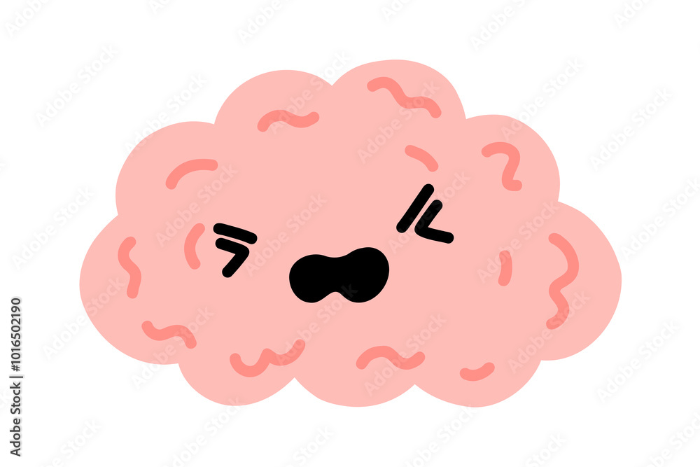 Kawaii angry stress depressive brain character. Adorable curious human ... Kawaii angry stress depressive brain character. Adorable curious human ...