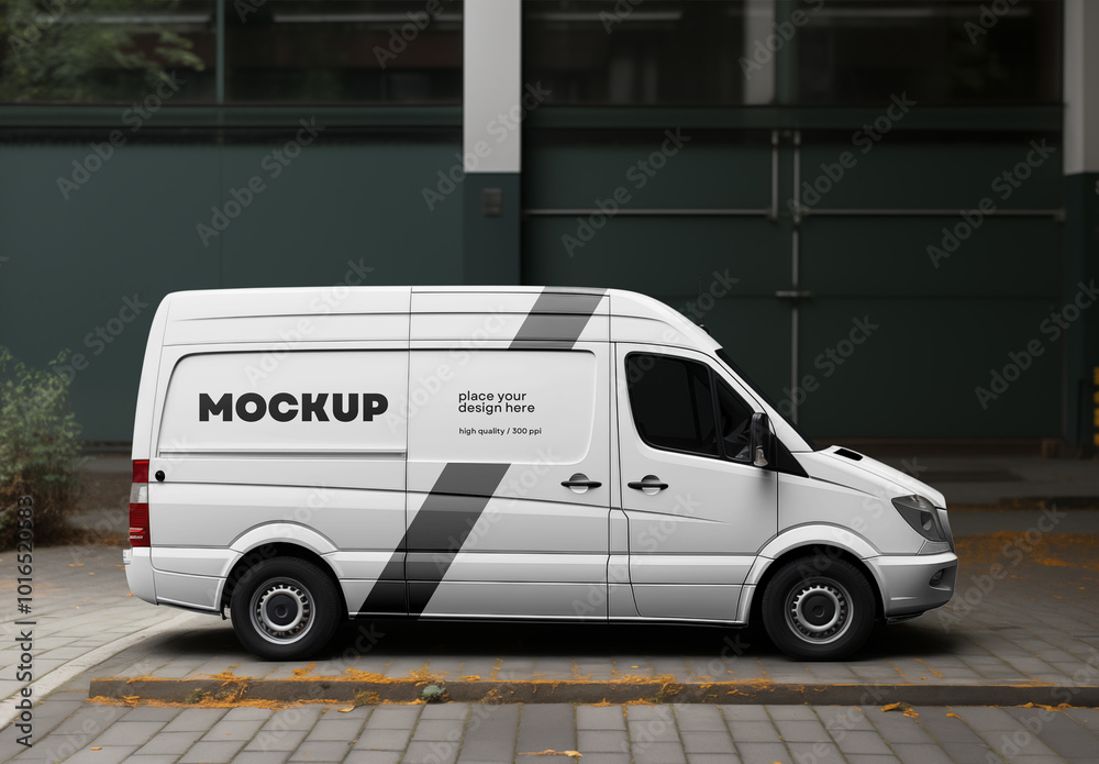 Cargo Van Mockup Generated with AI Stock Template | Adobe Stock