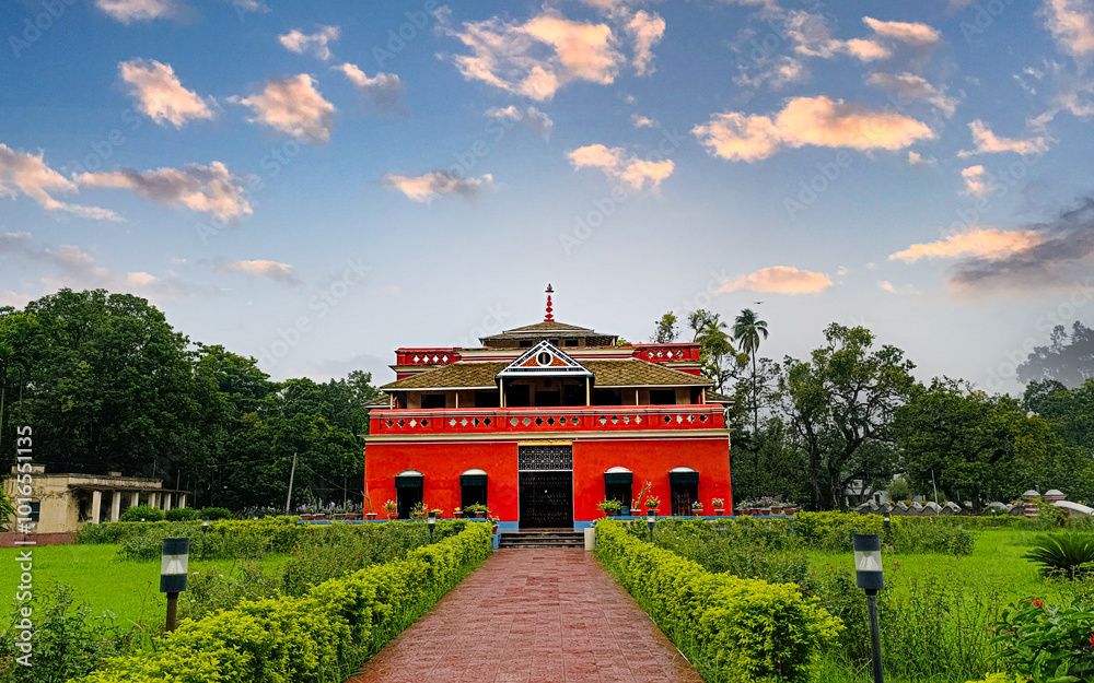 This is a vibrant photograph of Rabindranath Tagore's Kuthibari located ...