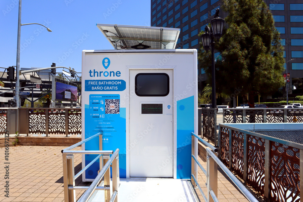 Los Angeles, California – June 18, 2024: THRONE Bathroom, access to ...