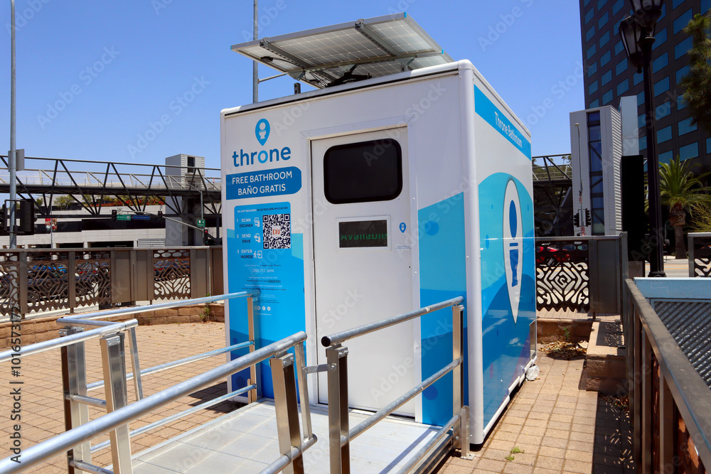 Los Angeles, California – June 18, 2024: THRONE Bathroom, access to ...