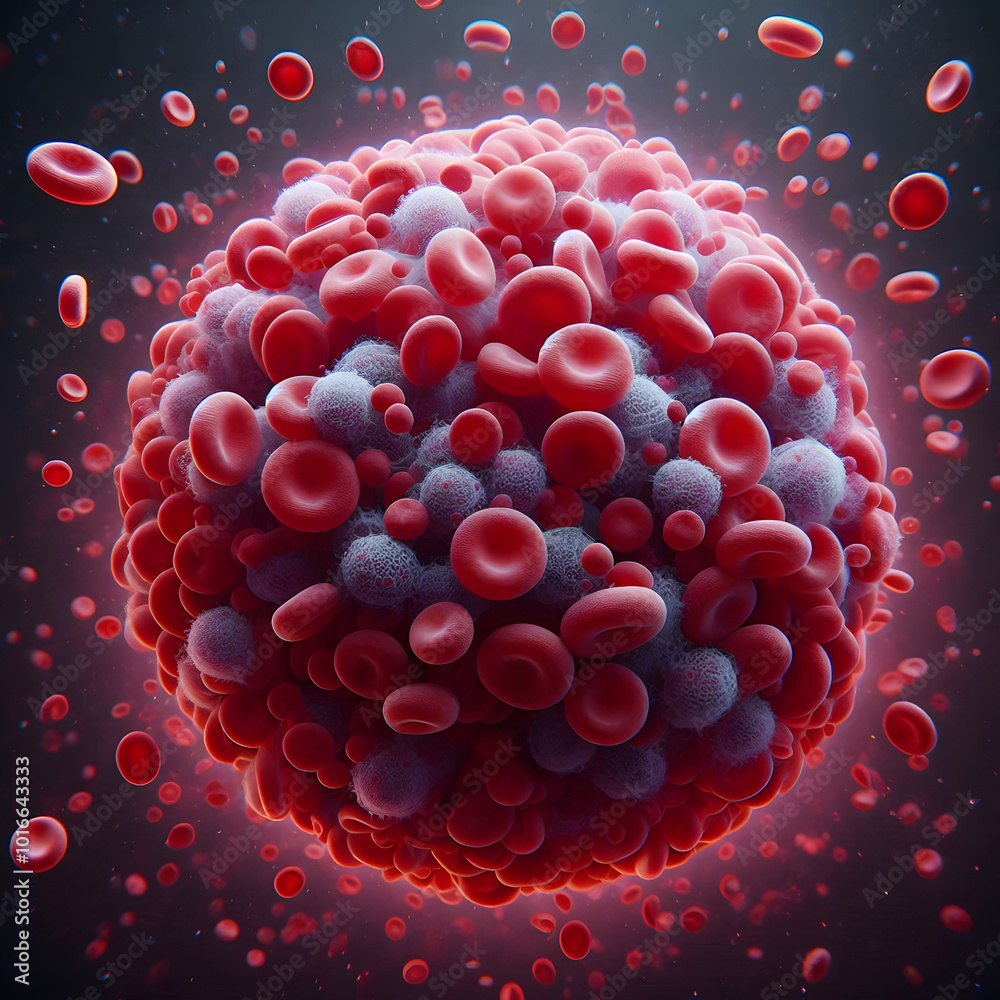 Cluster of Red Blood Cells | A dynamic, 3D visualization of red blood ...