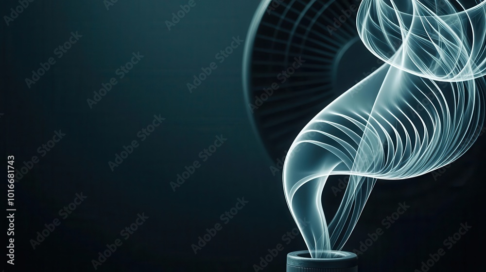 Synthetic chemical vapors rising in thin streams, close up, vapor ...