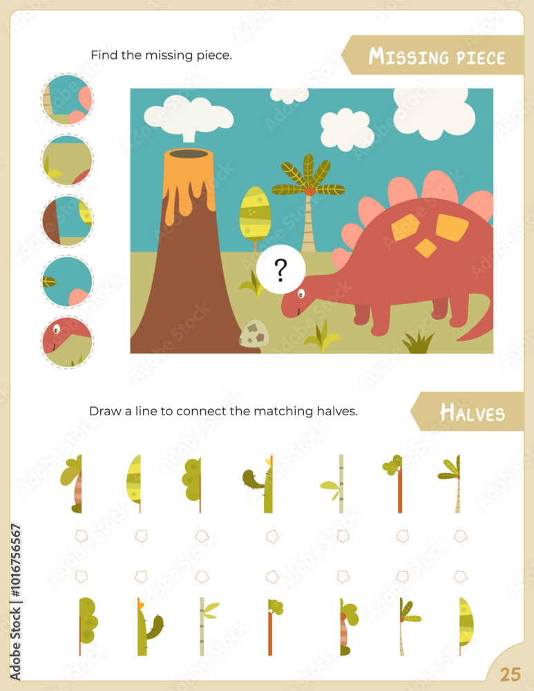 Vetor de Activity Pages for Kids. Printable Activity Sheet with ...