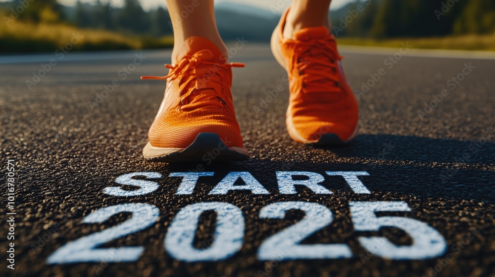 New year 2025 or start straight concept, word 2025 written on the ...