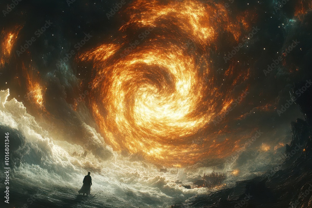 epic cosmic battle scene depicting earth under siege by otherworldly ...