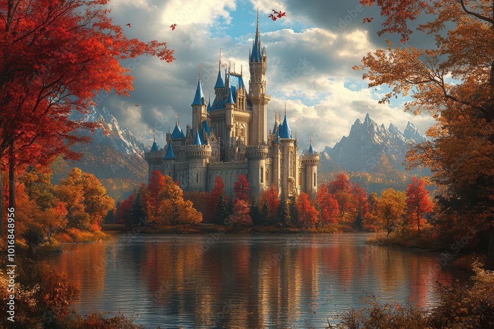 fairy taleinspired princess castle set against a dreamy landscape ...