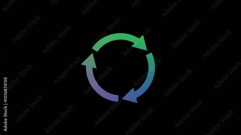 Animated icon of circle arrows, Loading circle animation on black ...