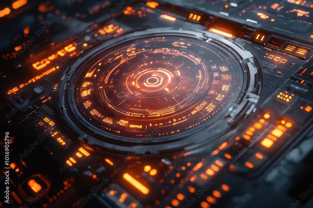 futuristic design concept of a security token authentication interface ...