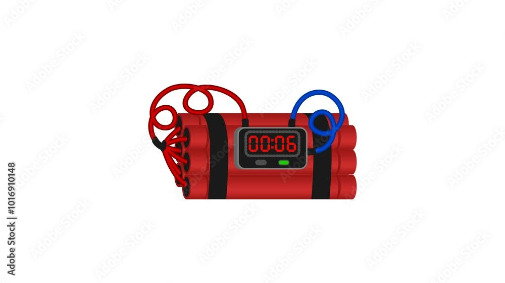 animated time bomb explosion with digital timer 10 second countdown ...
