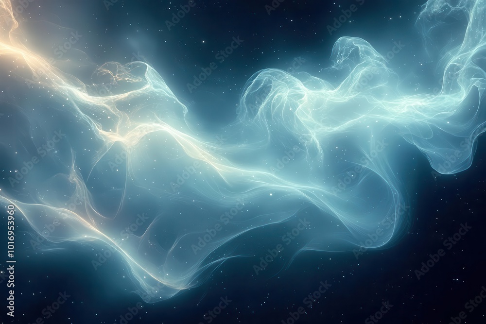 glowing white abstract light effect overlay with flowing curved lines ...